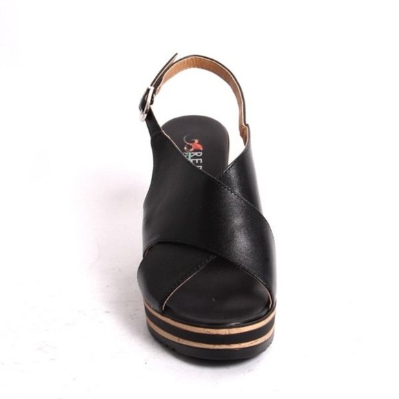 PHIL GATIÈR by REPO | Shoes | Italian Black Leather Slingback Wedge ...